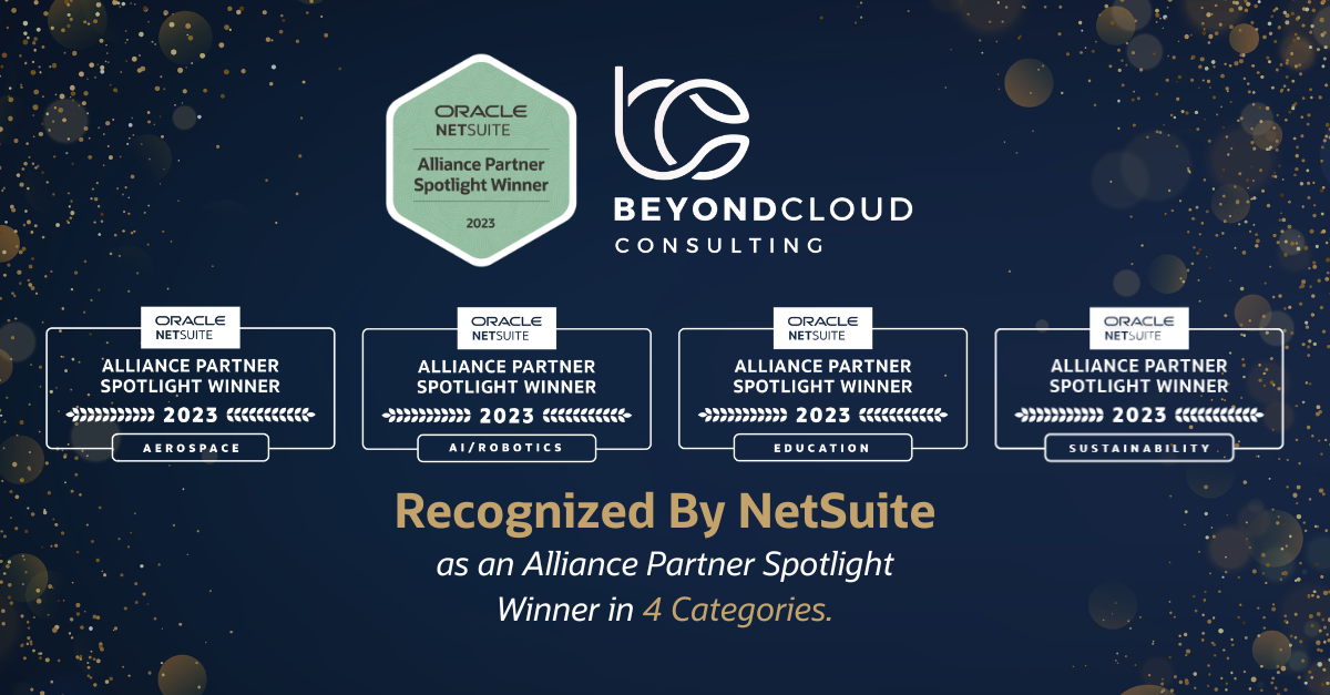 We're 4X NetSuite Partner Spotlight Awards for Summer 2023! - Beyond Cloud Consulting
